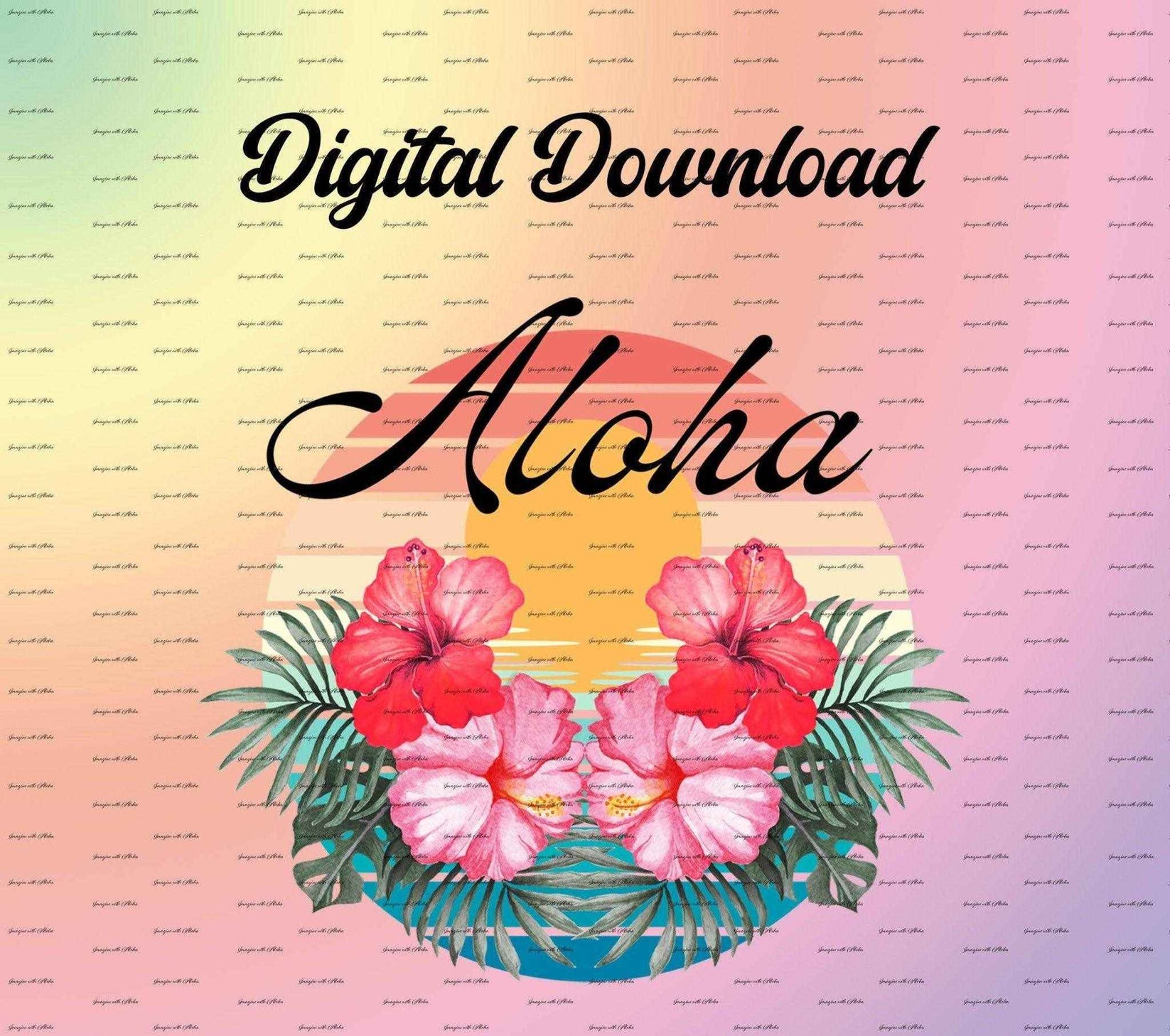 Aloha Hibiscus PNG - Hawaiian Sunset Design – Imagine With Aloha